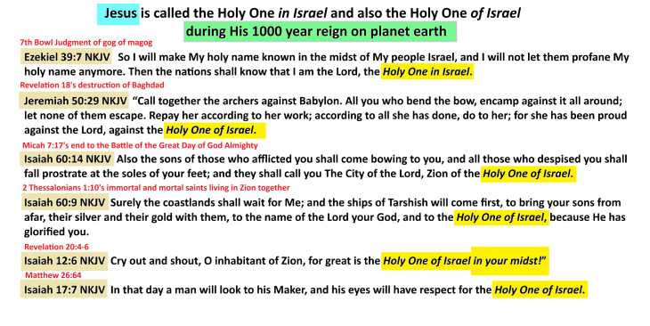 Jesus is called the Holy One in Israel and also the Holy One of Israel ...