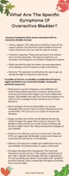 What Are The Specific Symptoms Of Overactive Bladder?