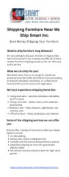 Shipping Furniture Near Me | Ship Smart Inc.