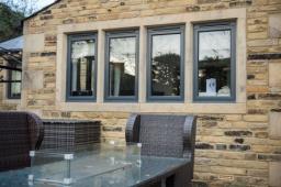 Black Aluminium Casement Windows with Slim Flush Profiles
